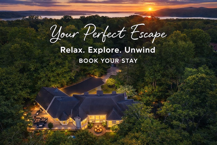 Fancy Poconos Castle & Indoor Mega 10+ Swim Spa - Stroudsburg, PA