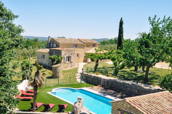 Gîte En Pierre 12 Pers. – Piscine Privée Ardèche - Barjac