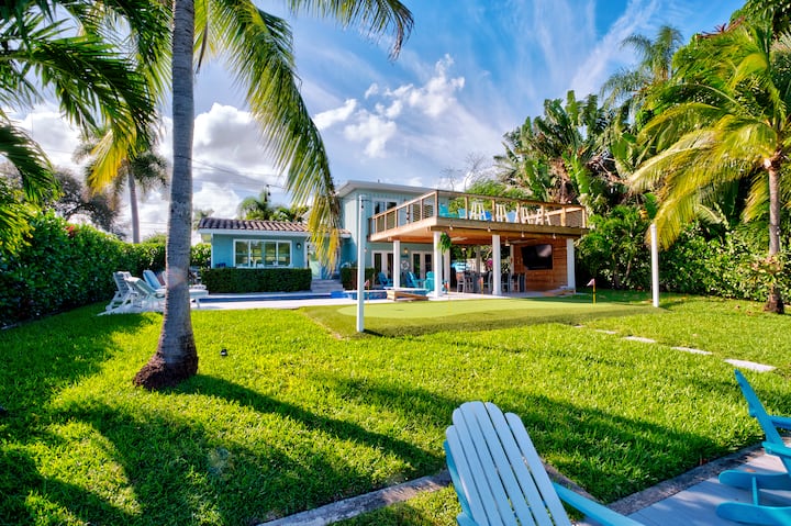 Waterfront W/pool, Dock, Yard Games And Near Beach - Fort Lauderdale