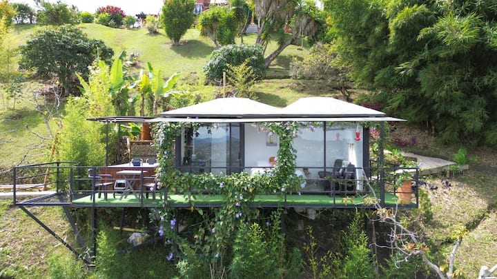 Glamping Con Jacuzzi, Malla Catamarán Y Cocina. - Peñol