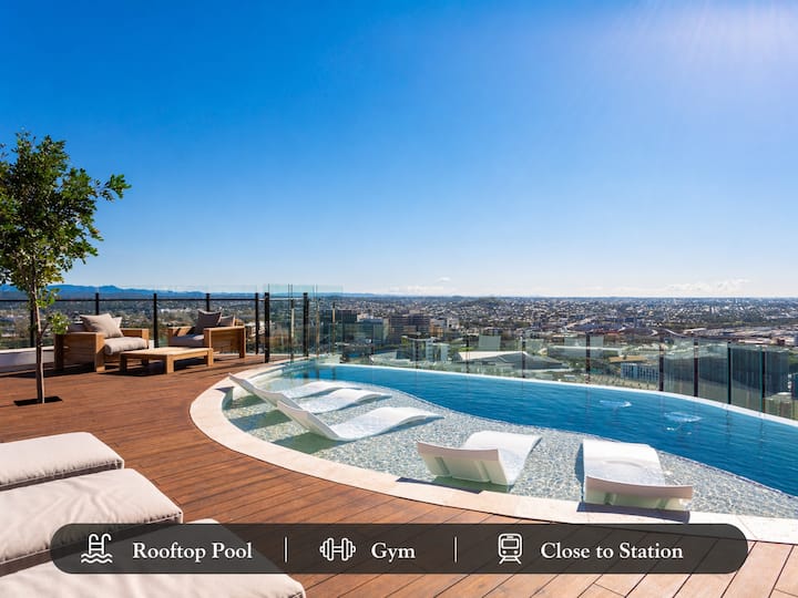 L27 Roottop Pool 1br Apartment + Walk To Station - Brisbane