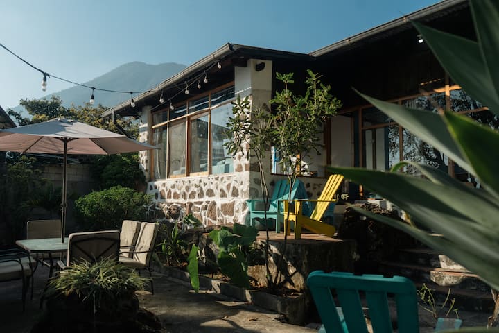 Lake & Volcano Partial View At Cozy Chalet - Guatemala