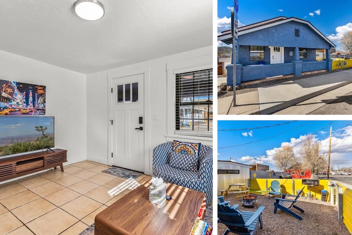 Route 66 Blue Bungalow W/ac, Fenced Yard, W/d - Williams, AZ