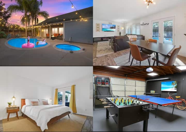 Golden's Pool Home |Jacuzzi|game Room|bbqs|arcades - Carousel, Moreno Valley