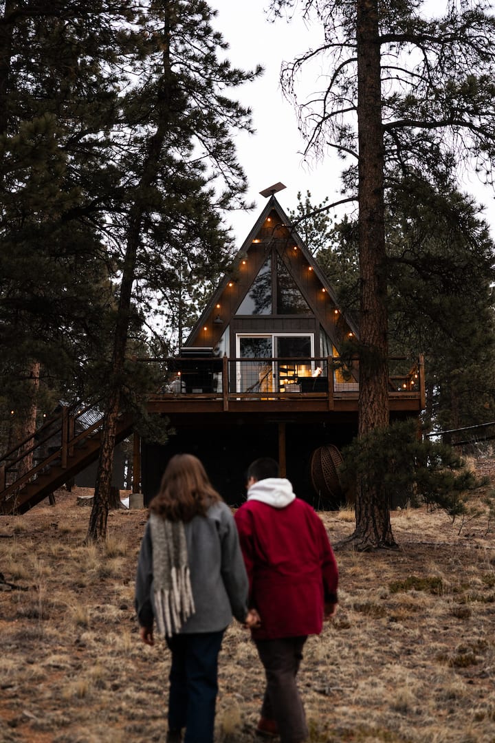 Into The Woods Aframe | Hot Tub | Firepit| 6 Acres - Colorado