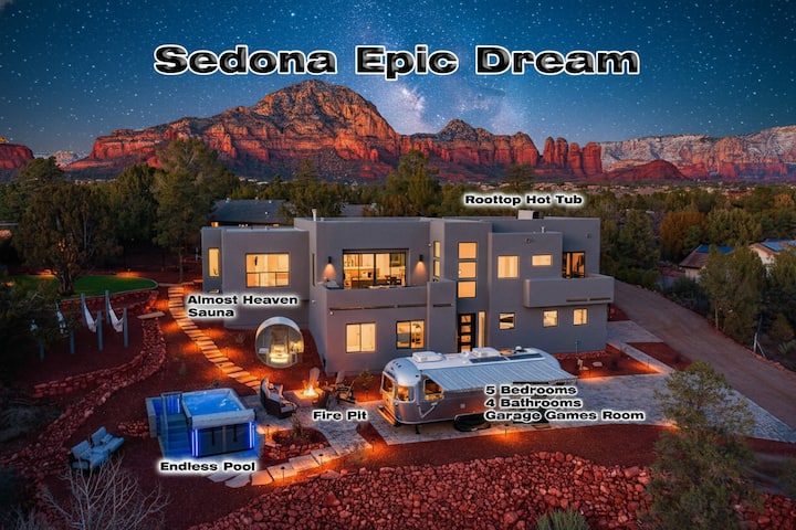 *New* Sedona Epic Dream! 5br Pool/sauna/spa/fire - Sedona