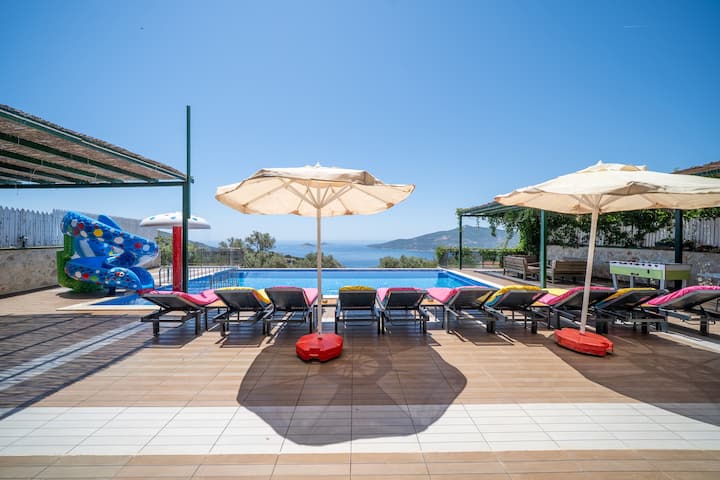 Kalkanda Deniz Manzaralı Isıtmalı Havuzlu Villa 98 - Kalkan