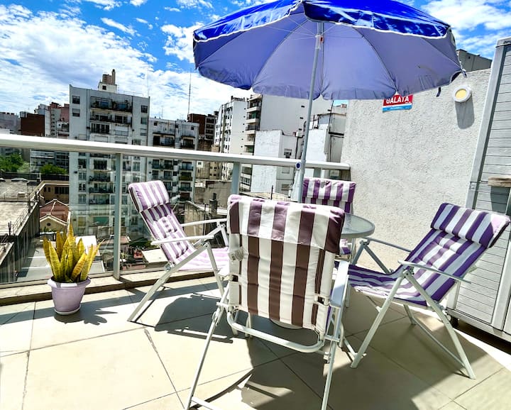 Recoleta Sunny Studio/private Terrace/near Metro - Buenos Aires