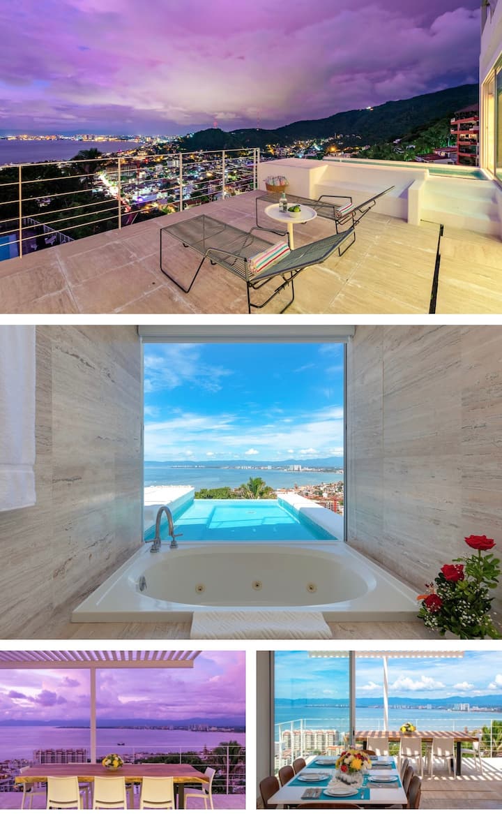 Amazing Views + Award Arch. 3br | 10 Guest - Puerto Vallarta