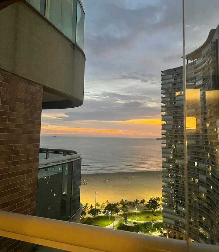 Flat Vista Mar Em Santos Praia - Santos