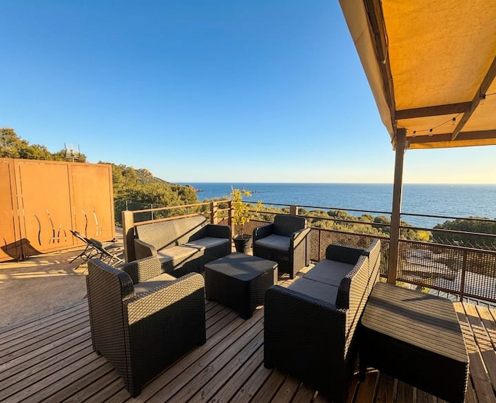 Bungalow Vue Mer St Raphaël - Camping 4 éToiles - Saint-Raphaël