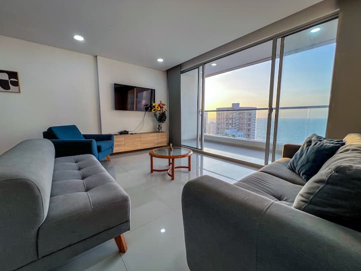 Apartamento Elegante En El Piso 15 Frente Al Mar - Cartagena das Índias