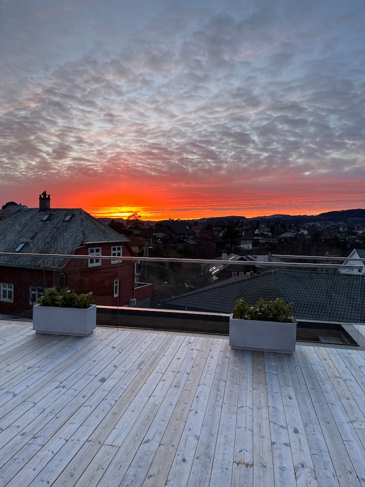 Stort Hus Med Hage Og Takterrasse - Bergen