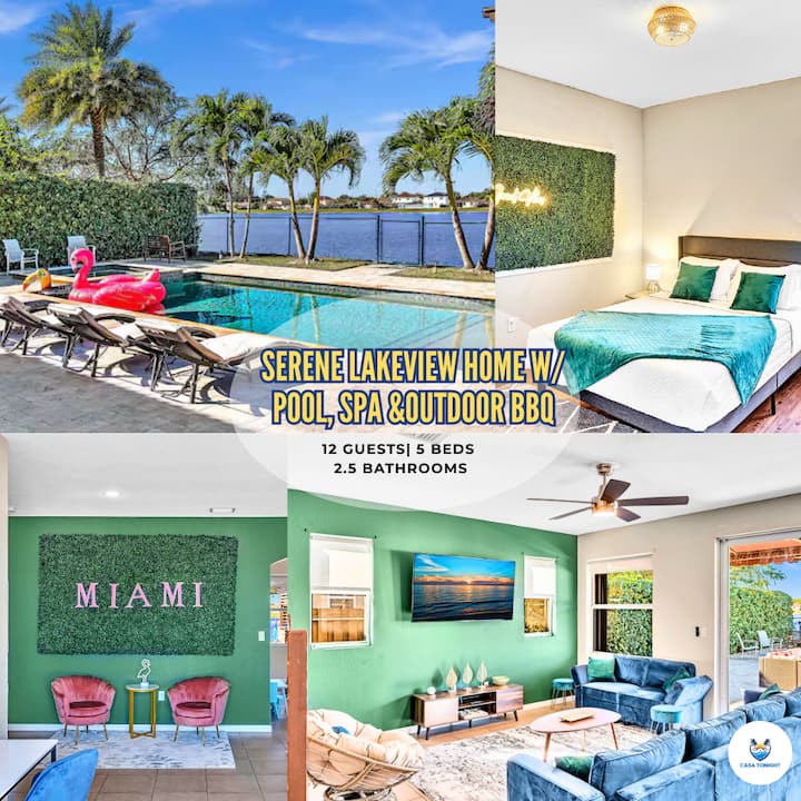 Serene Lakeview Home W/ Pool, Spa & Outdoor Bbq - Homestead, FL