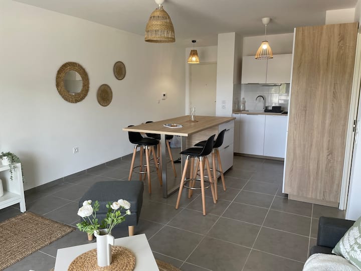 Logement 2 Chambres+terrasse+parking 10 Min Centre - 라 시오타