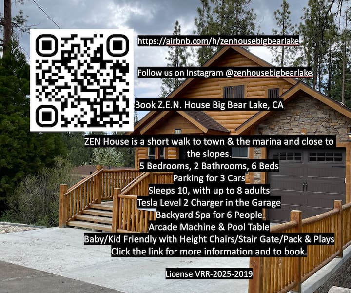 Zen House 5 Br 2 Ba Spa Tesla Baby Kid Friendly - Big Bear Lake, CA