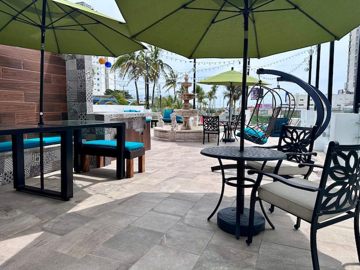 Laguna View Large Terraza & Pool By The Beach - Mazatlán