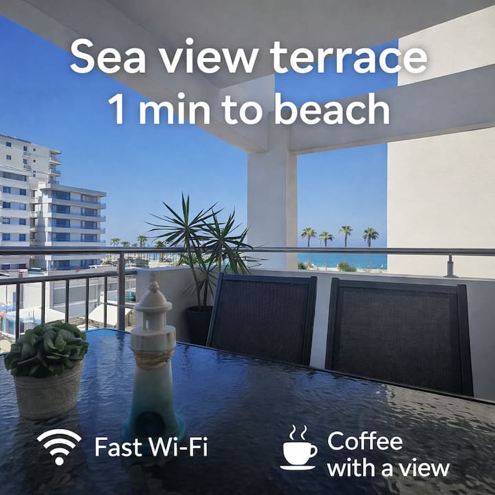 Sea View Terrace · 1 Min To Finikoudes Beach - Larnaca
