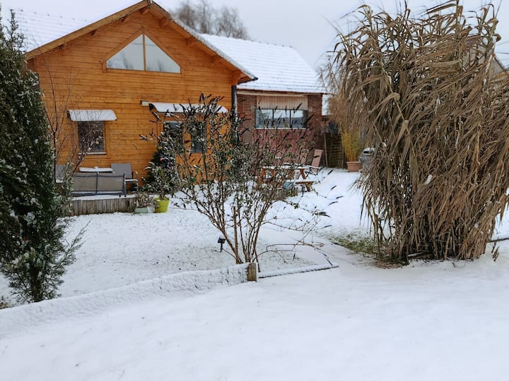 Chalet Hiver Nature Jaccuzi Poêle Granulés Animaux - Bourgogne-Franche-Comté
