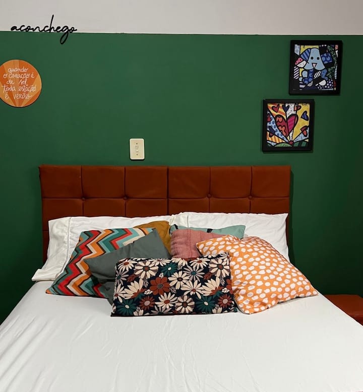 Quarto Verde | óTima Localização & Conforto - Ribeirão Preto