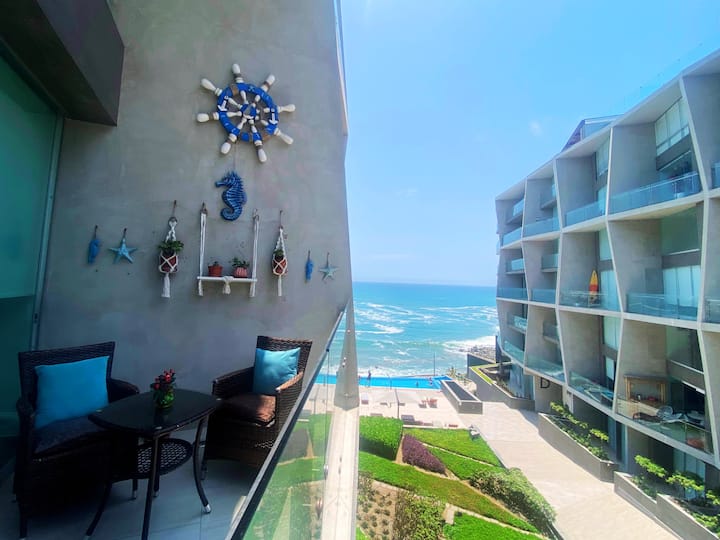 San Bartolo Beach Escape | Pool, Gym & Ocean View - Pérou