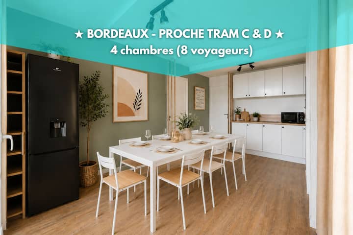 Life&travel - Appart Cosy - 4 Chambres - Bordeaux - Floirac