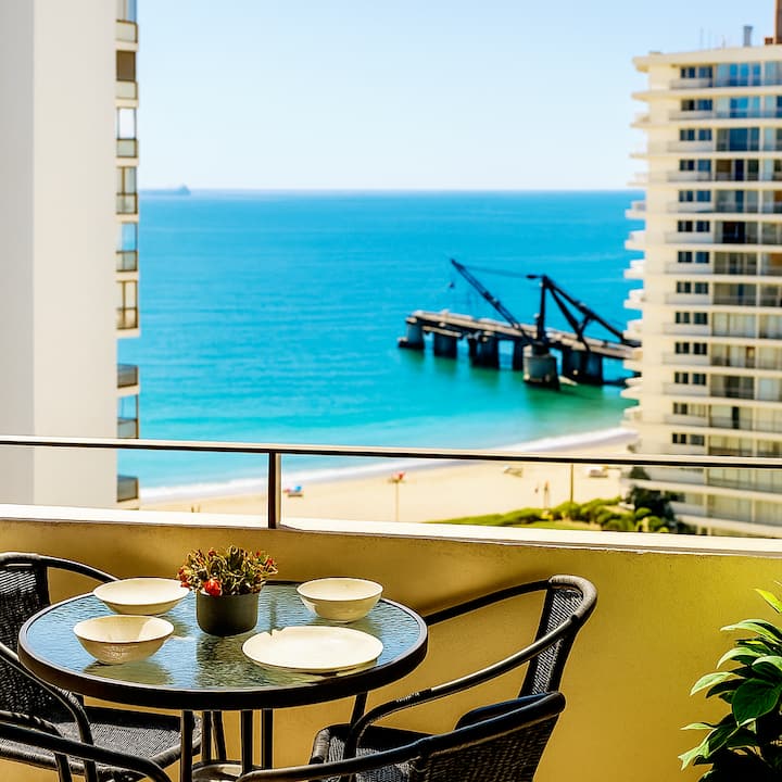 Depto. Frente A Playa, Parking, Piscina, Wifi - 비냐델마르