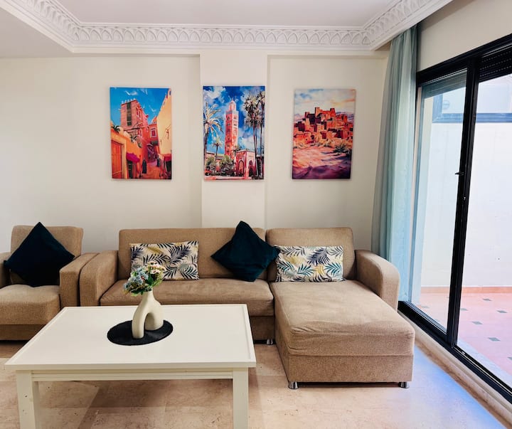 E1-appartement Centre Gueliz/piscine/parking/fibre - Marrakech