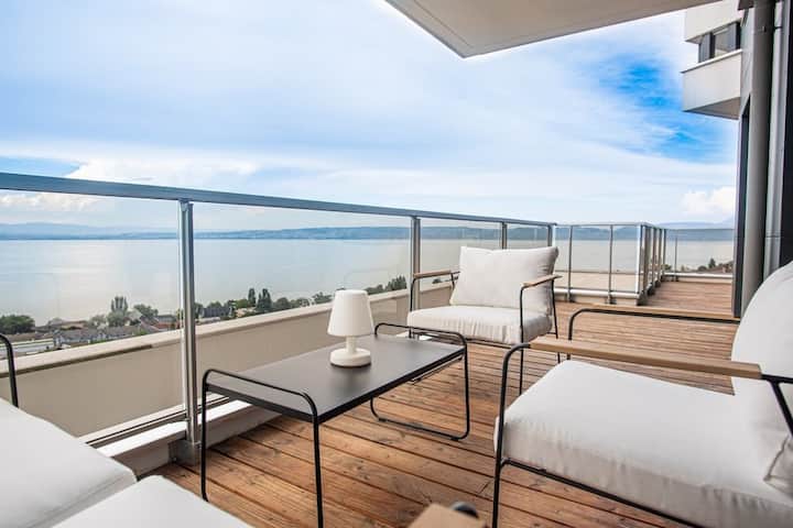 Vue Panoramique à 180 Degrés Sur Le Leman - Évian-les-Bains