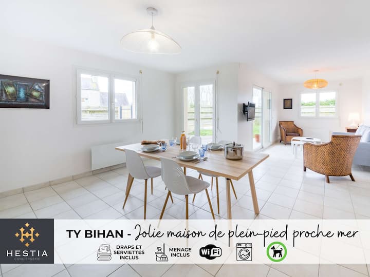 Ty Bihan - Jolie Maison De Plein-pied Proche Mer - Porspoder