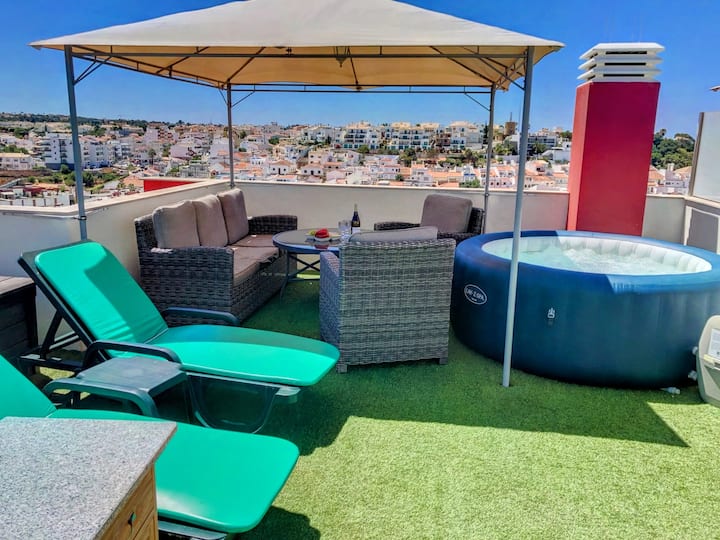 Private Rooftop Patio With Hot Tub, Bbq And View - Ferragudo