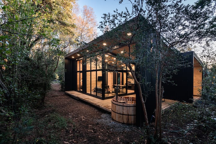 Cabaña Con Tinaja Privada En Terraza Nativo1 Pucón - Pucon