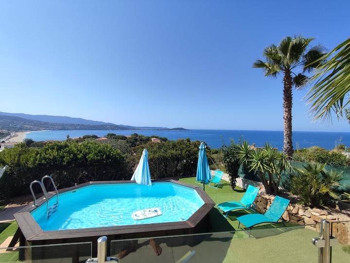 Villa Lumineuse Vue Mer, Plage D’agosta à Pied - Porticcio