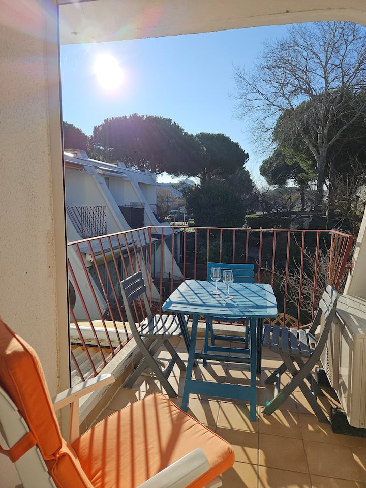 Studio Cab Clim Wifi Parking - 1* - Self Check-in - La Grande-Motte