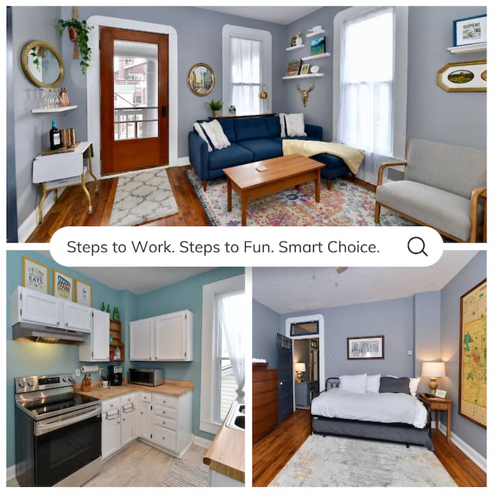 Chic Downtown Oasis: Urban Stay W Scenic Balcony