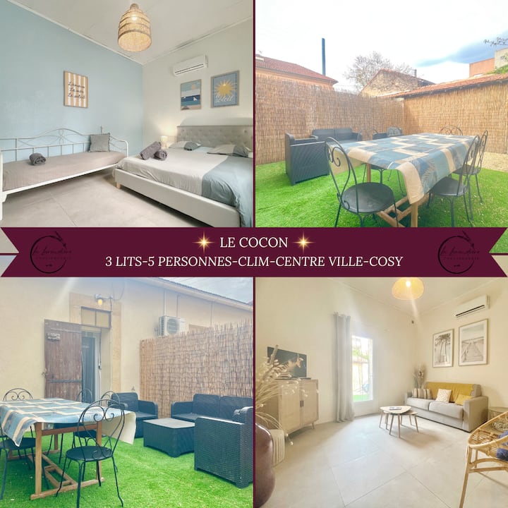 Le Cocon - 3 Lits | Clim | Terrasse | Centre | 5 P - Miramas