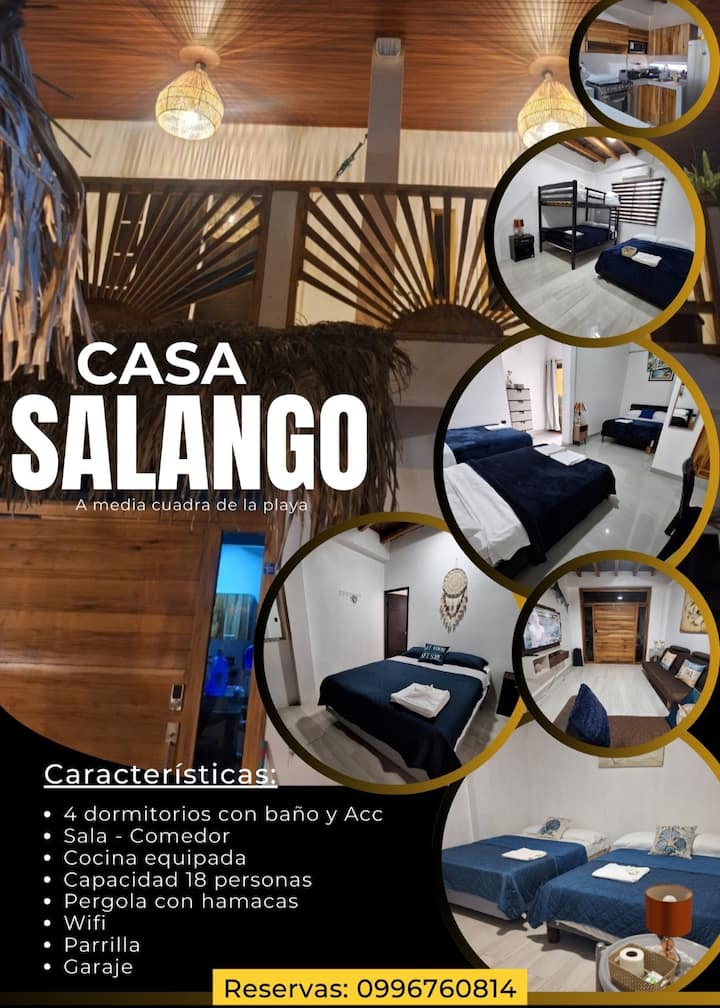 Casa Para 16 Personas A Media Cuadra De La Playa - Salango