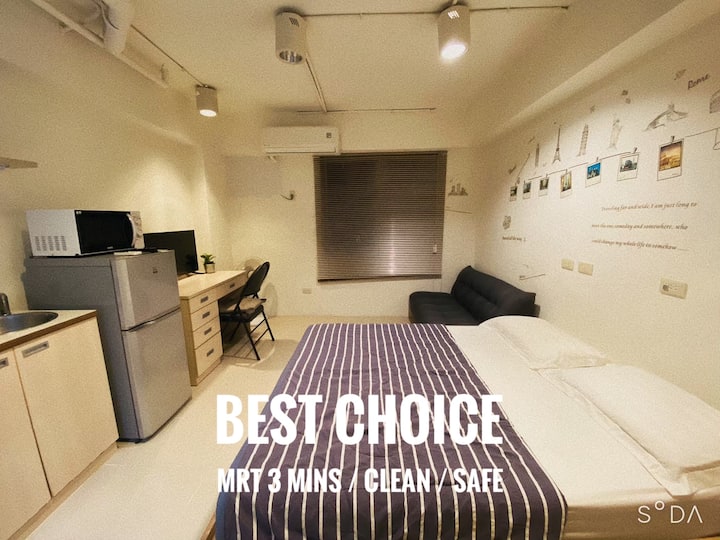 -4.捷運站走路三分鐘.安靜乾淨的套房 Perfect Studio - Keelung City