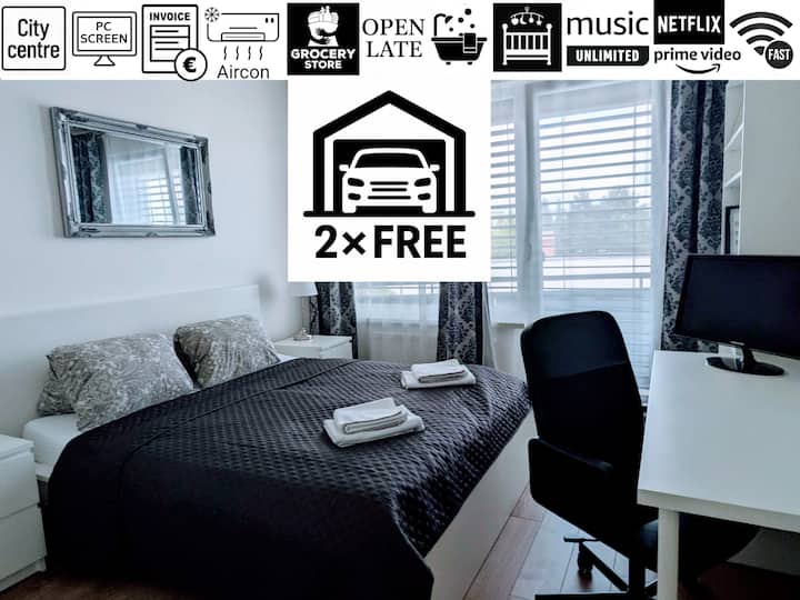 E2 Luxapt~2rooms~2xgarage~foodstore~netflix~alexa - Koszyce