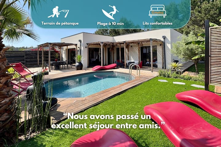 Villa Meli • Piscine/pétanque • Plage à 10mn - Le Porge
