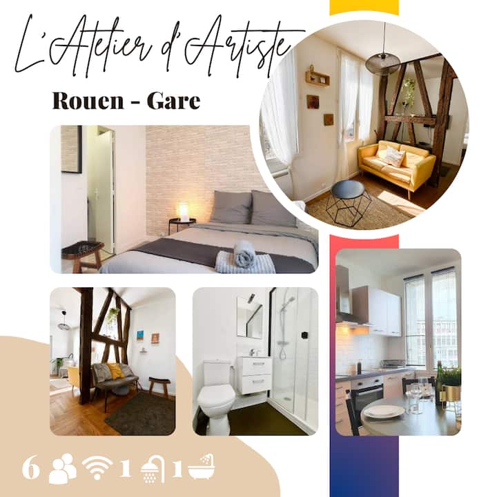 L'atelier D'artiste - 3 Ch - Bain - Douche - Wifi - Rouen