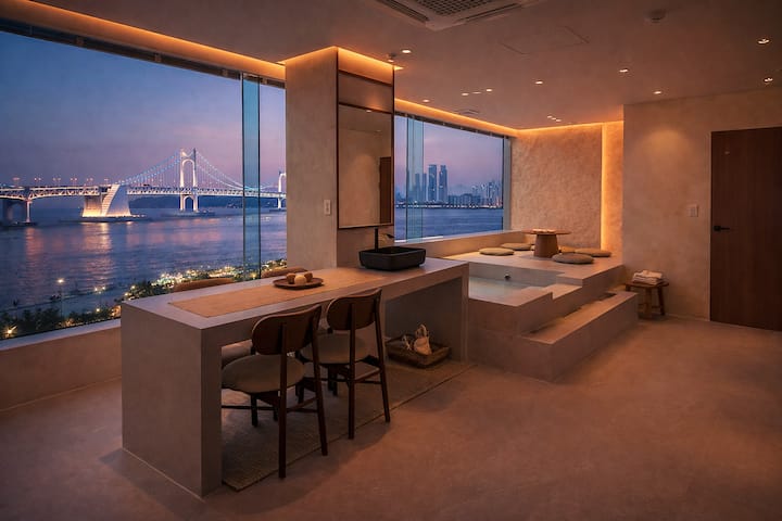 [스테이리안]신축오픈O광안대교뷰o파노라마오션뷰o온수자쿠지o합법숙소o넷플릭스o세스코방역 - Busan