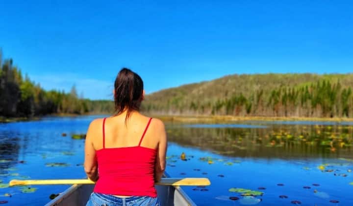 Leshack~lac~canoë~privé~rustique~discret~nature - Lac-Simon