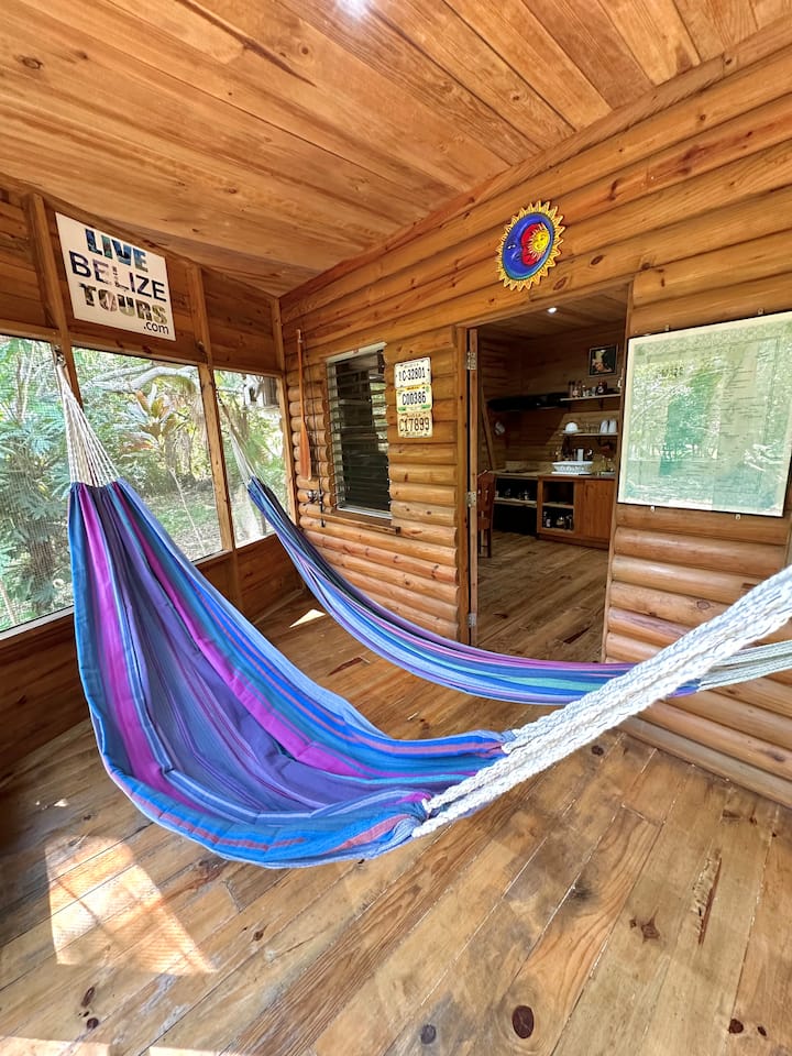 Log Cabin Eco Monkey Reserve Shuttle Ac, Wifi - Belize