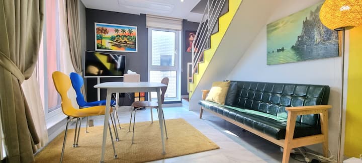 파크애비뉴 302호 2~3인실/넷플릭스/단독테라스/개별바베큐/복층/신축/비대면체크인/취사 - Corée du Sud