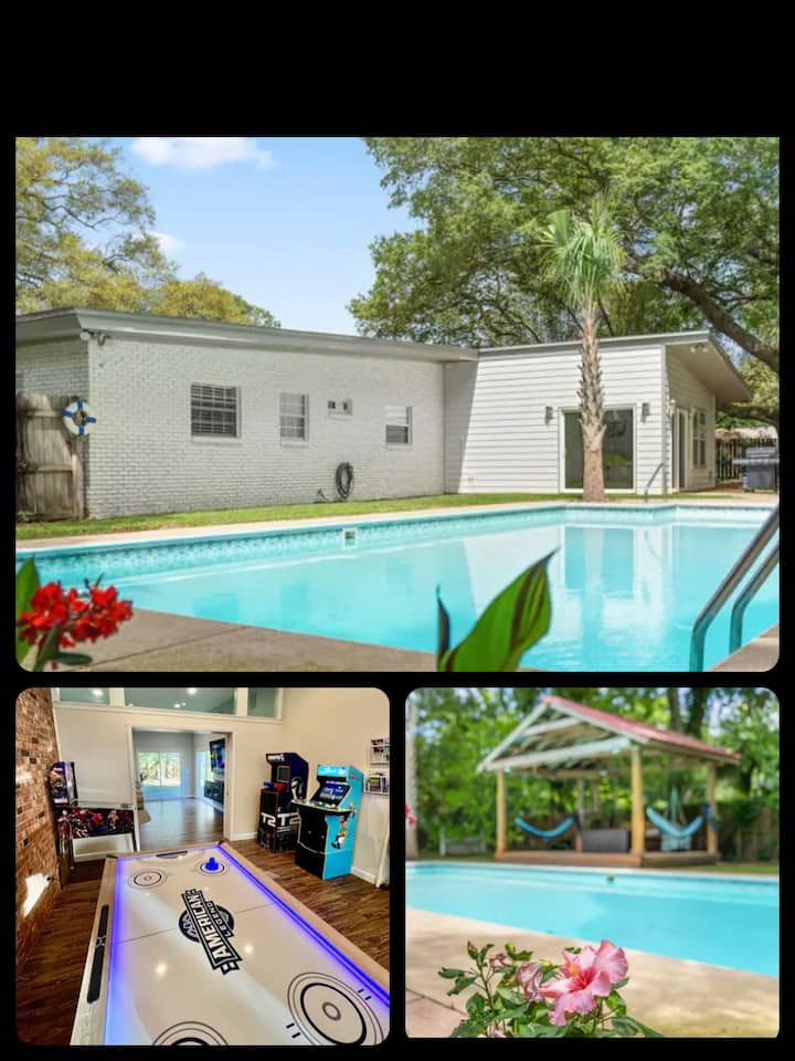 Private Paradise Pool & Arcade! Private Parking - Pensacola, FL