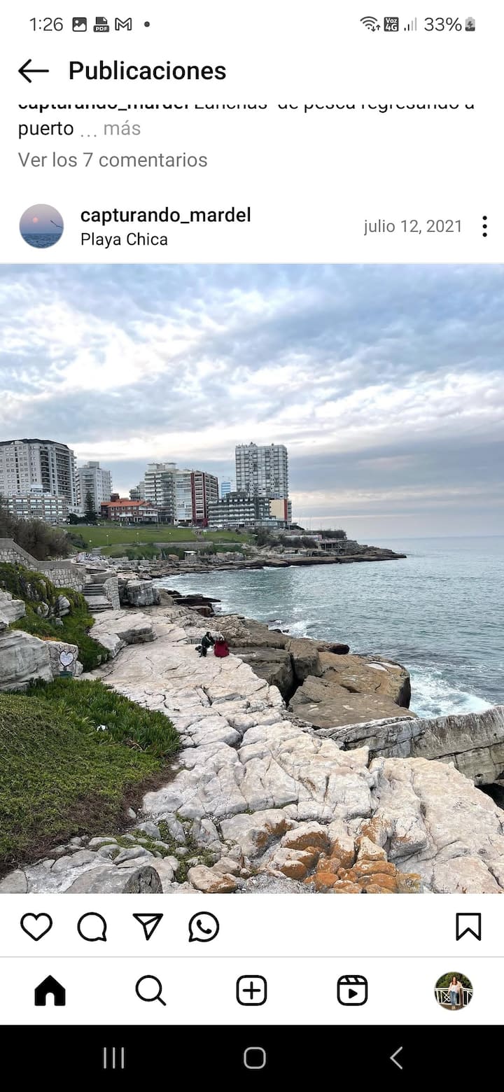 Depto. Con Vista Al Mar Sobre Playa Chica - 馬德普拉塔