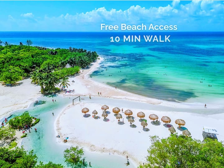 2 Units | 500m Beach Memory Foam King Beds Bikes S - Playa del Carmen