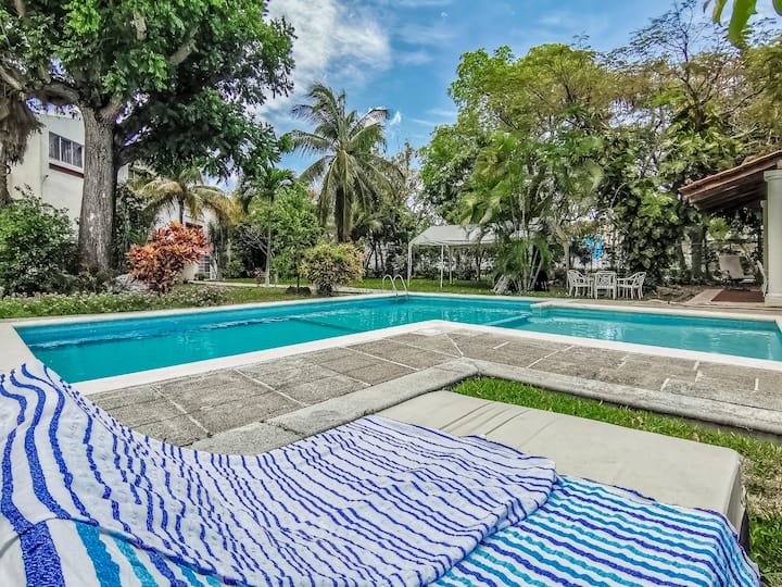 Auténtico Y Tropical Con Alberca Y Vista Al Jardín - Cancún