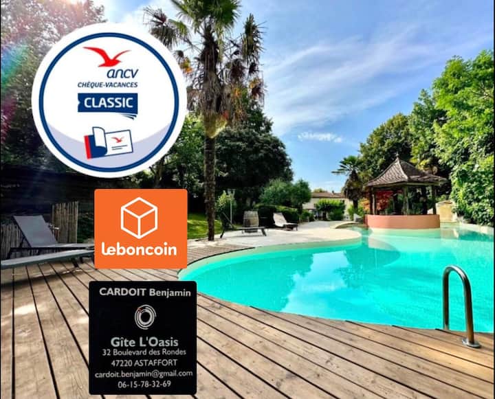 Le Gite L’oasis 
Jaccuzi-billard-piscine - Lot-et-Garonne